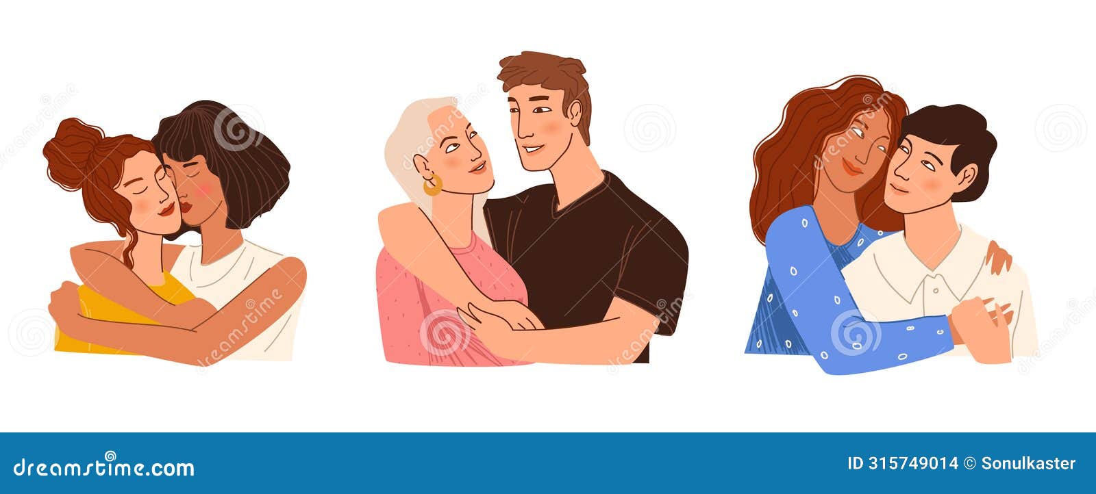 Intimate Couples Embracing Love Vector Stock Vector - Illustration of ...
