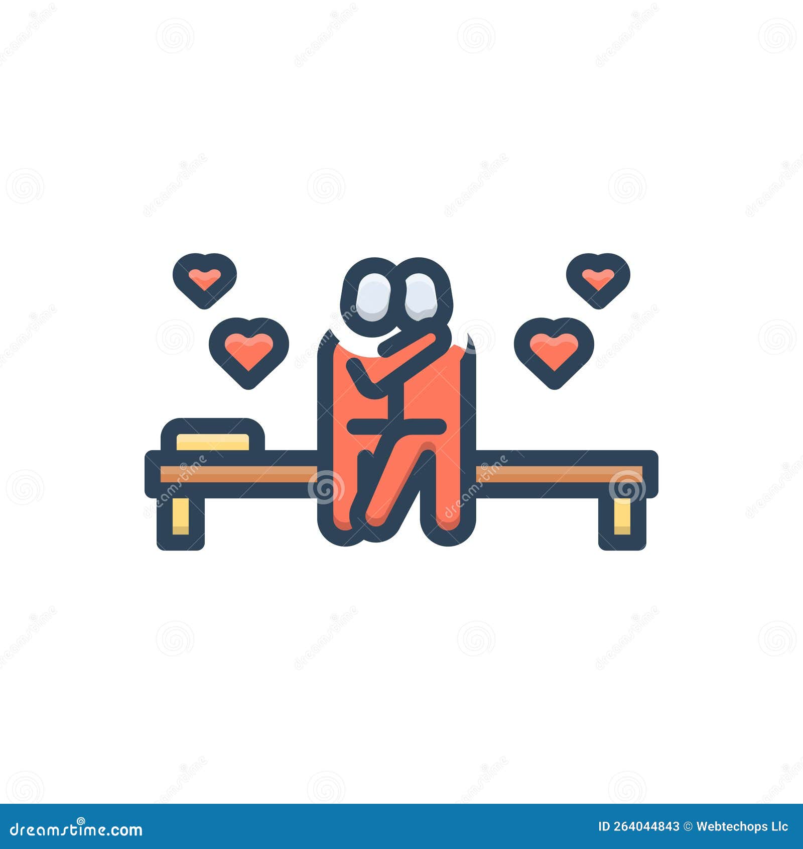 Color Illustration Icon for Intimate, Kissing and Affectionate Stock ...