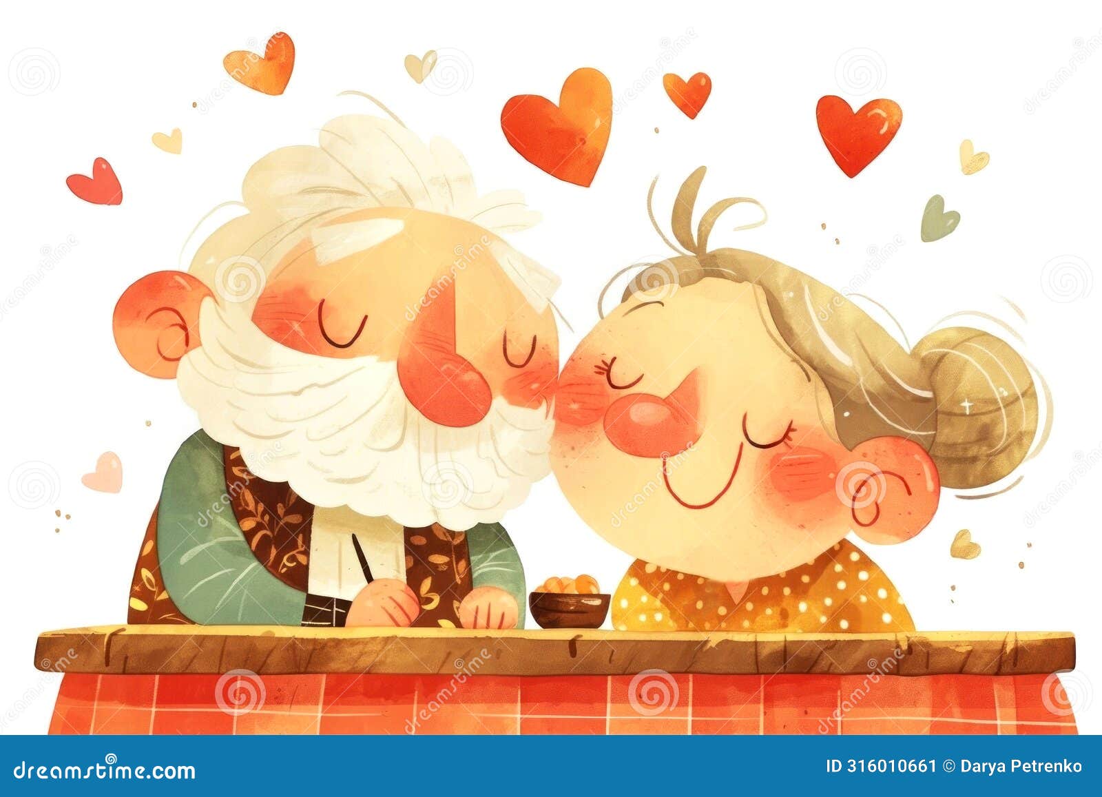 Intimate Moment of Affection between Two Elderly Animated Characters ...