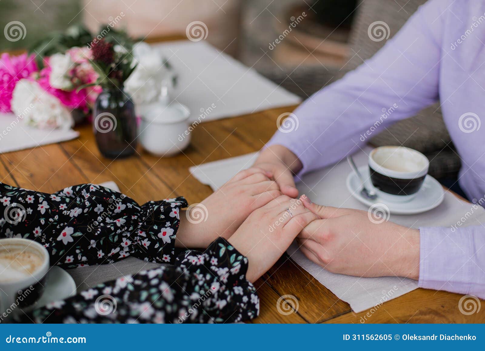 Intimate Moment of a Couple on a Coffee Date, a Symbol of Love and ...