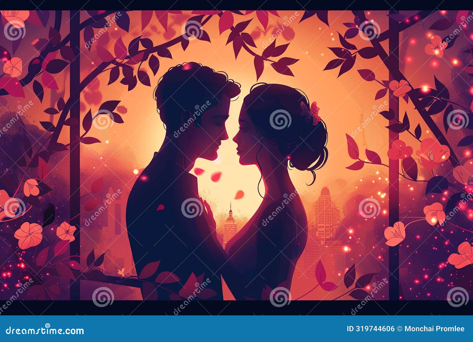 Intimate Sampling Experience Flat Design Front View Romantic Theme ...