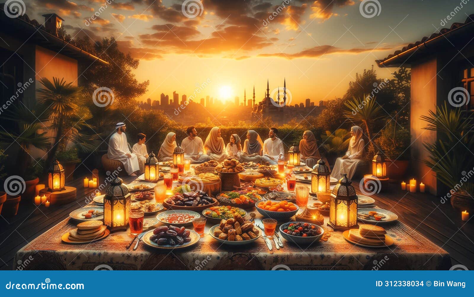 An Intimate and Serene Scene Captures the Essence of Ramadan Iftar ...