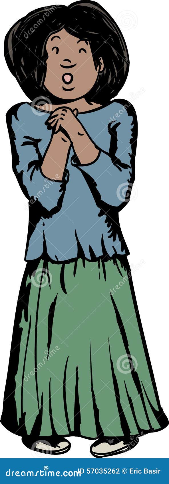 Intimidated Hispanic Female Stock Illustration - Illustration of ...