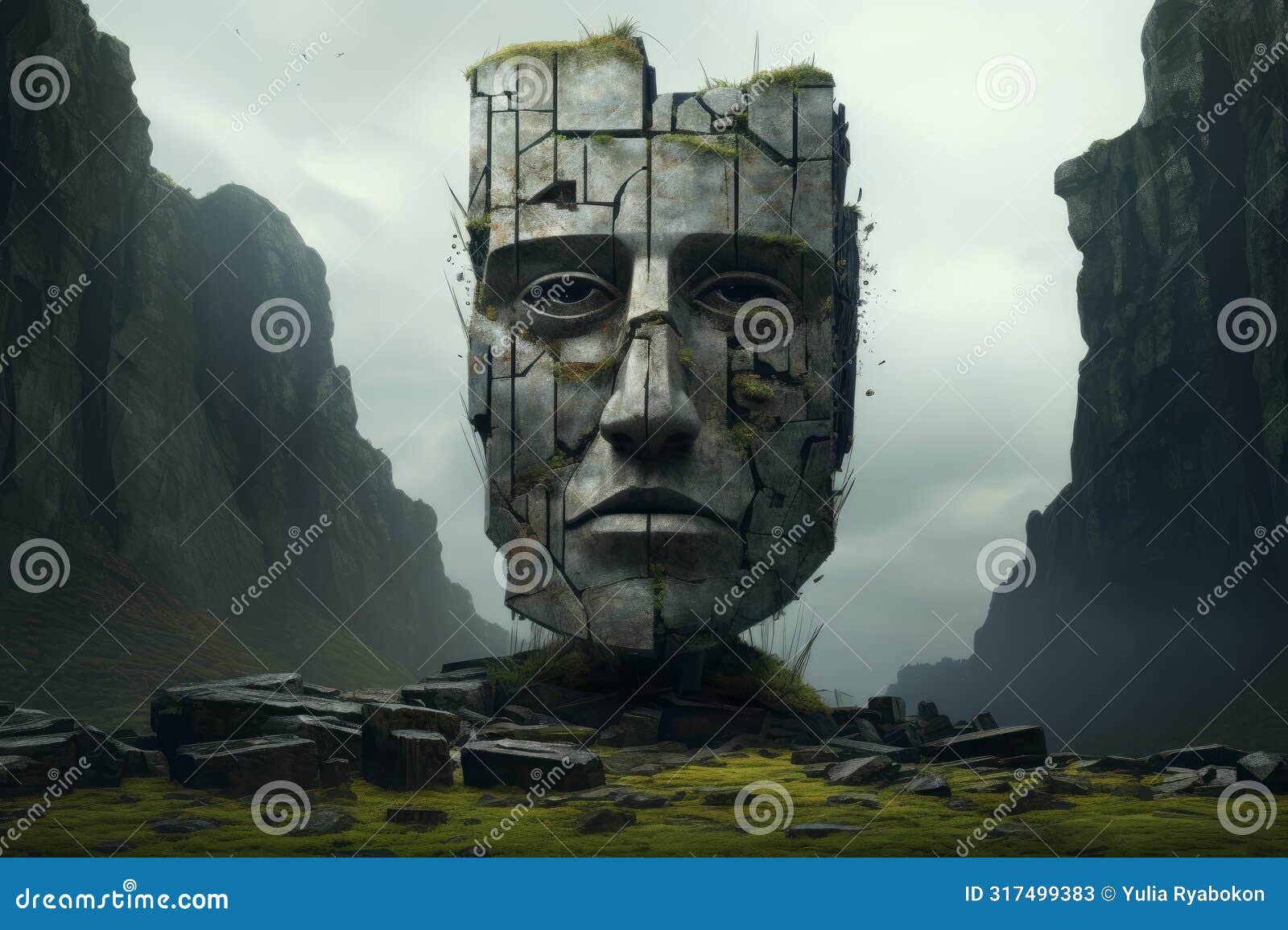 Intimidating Stone Head Giant. Generate Ai Stock Image - Image of ...