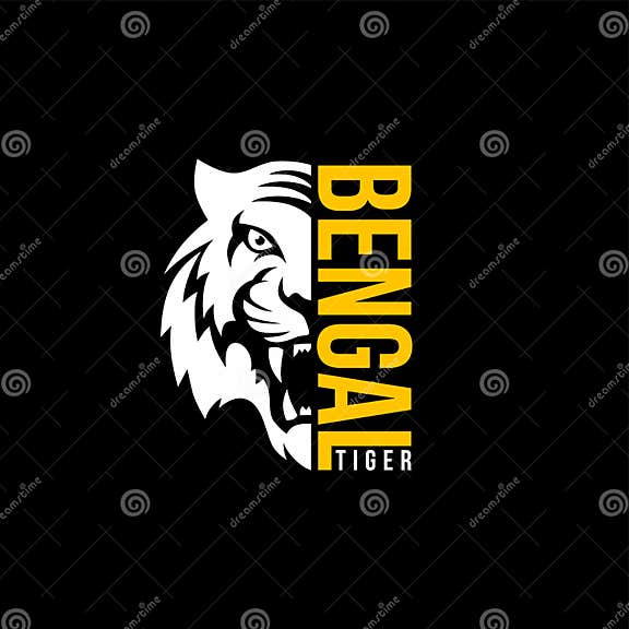 Intimidating Tiger Front View Theme Logo Template Stock Vector ...