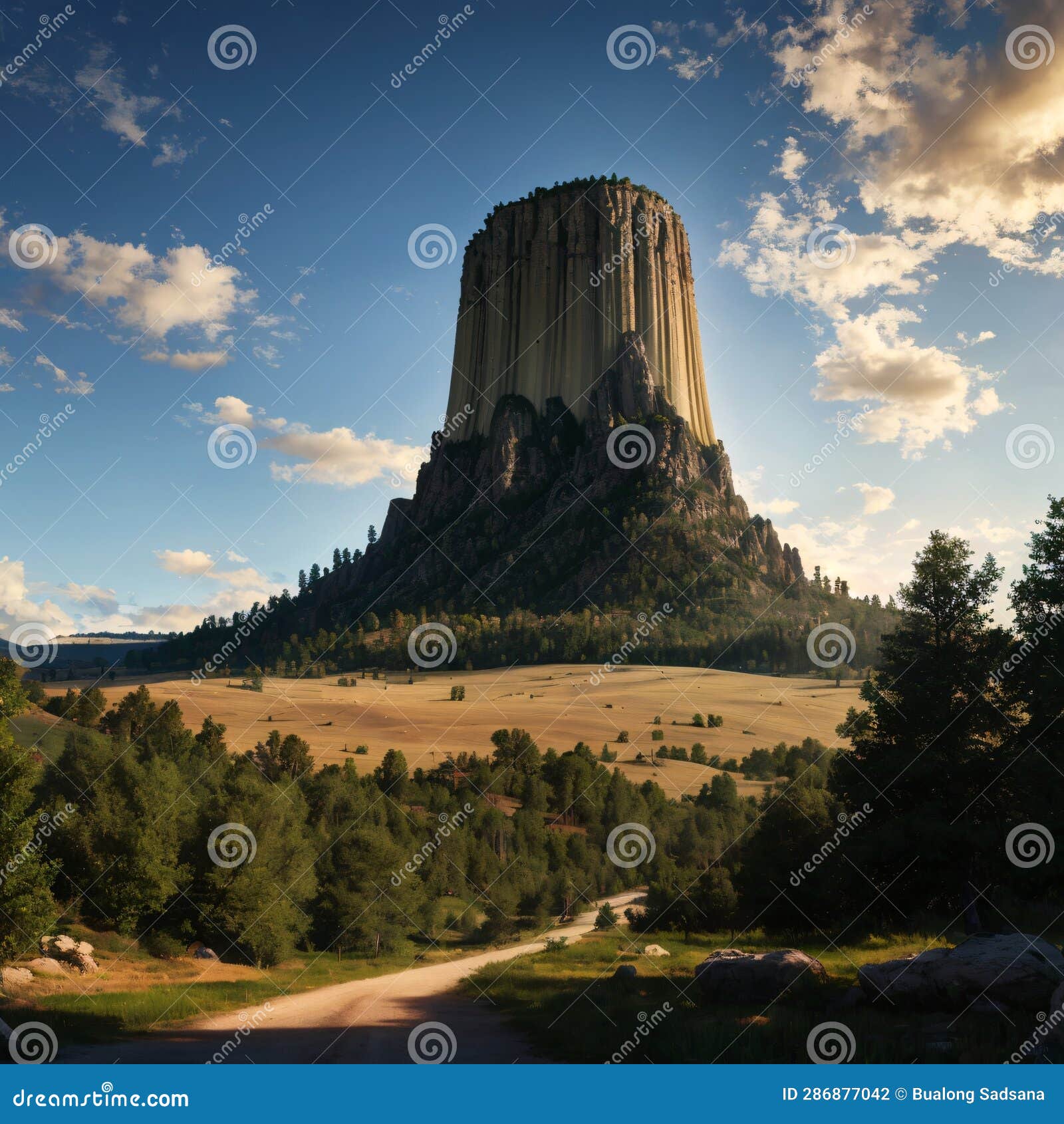 An Intimidating View of Devil S Tower National Monument Made with ...