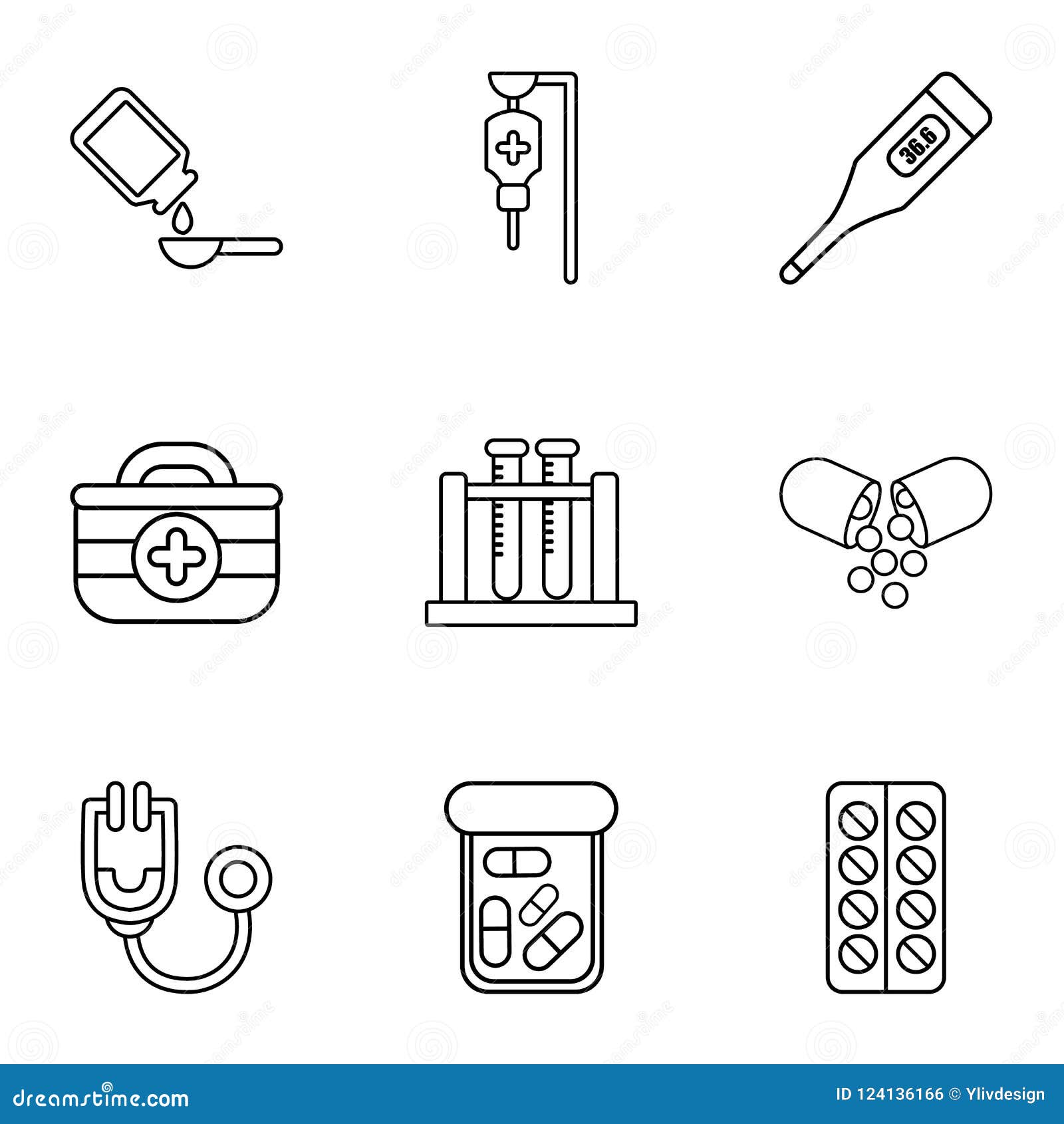 Intoxication Icons Set, Outline Style Stock Vector - Illustration of ...
