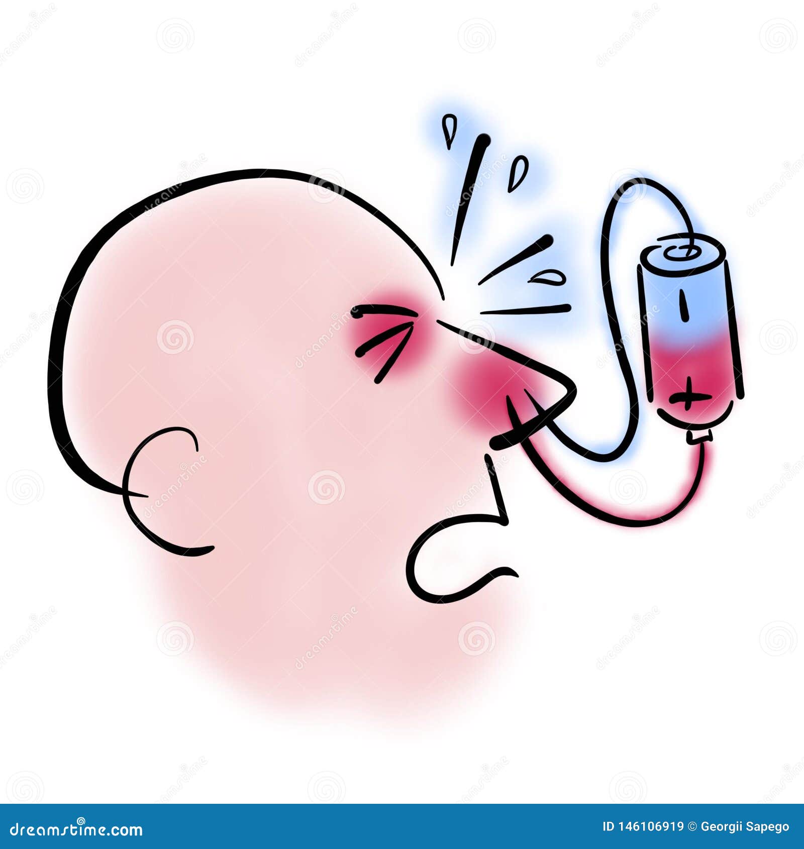Intranasal Electrical Stimulator and Tears Stock Illustration ...