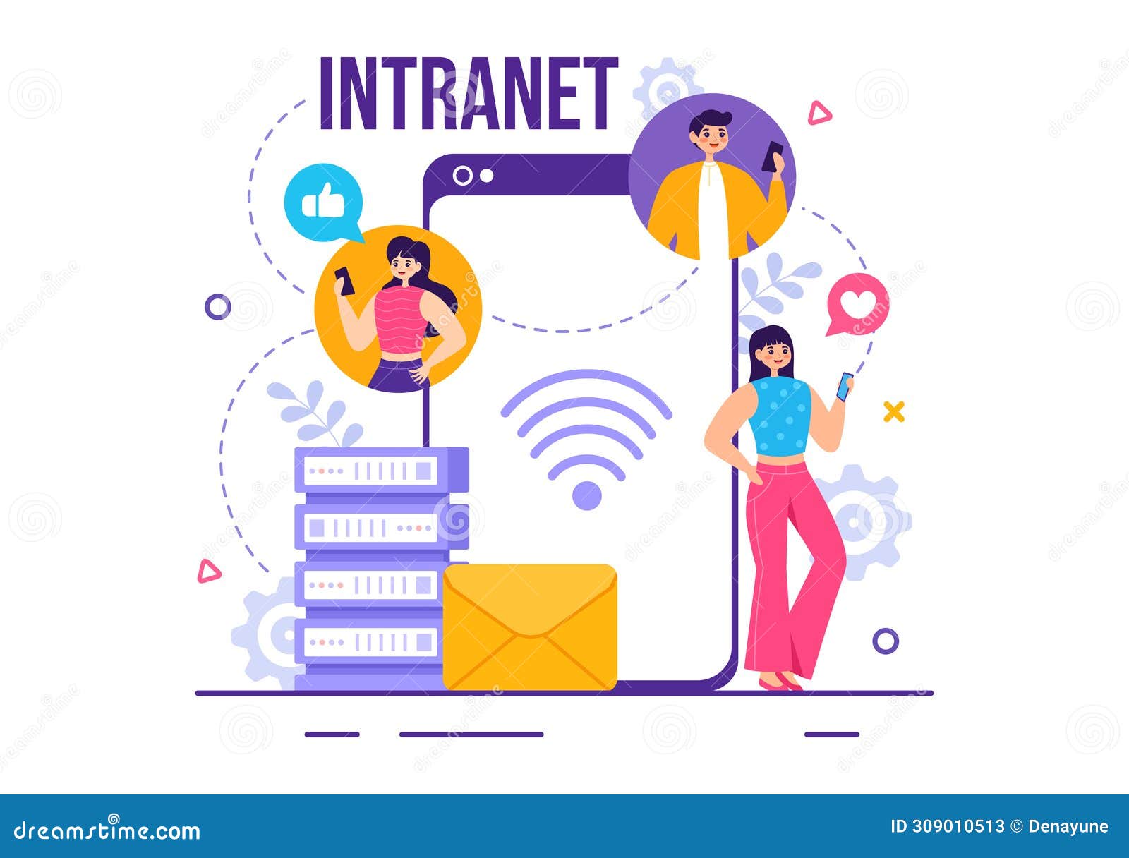 Intranet Internet Network Connection Technology Vector Illustration To ...