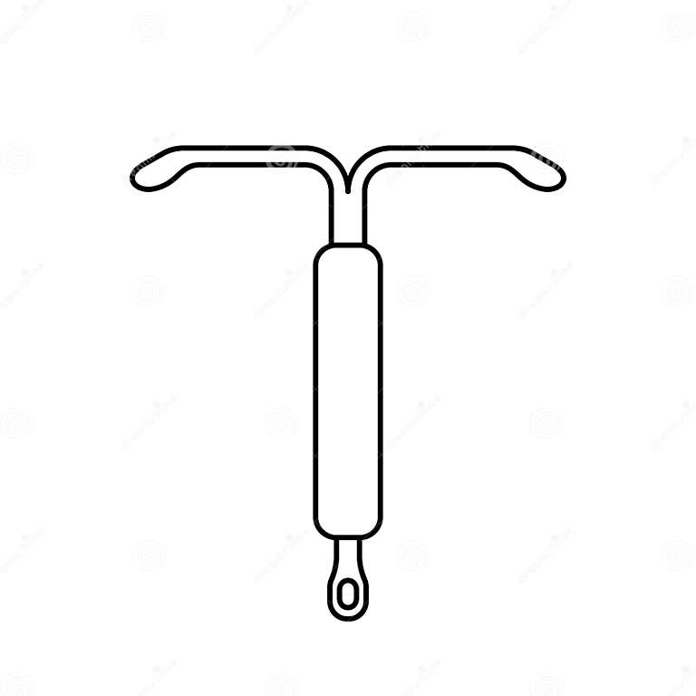 Intrauterine Device Icon Linear Logo Of T Shaped Iud Black Simple