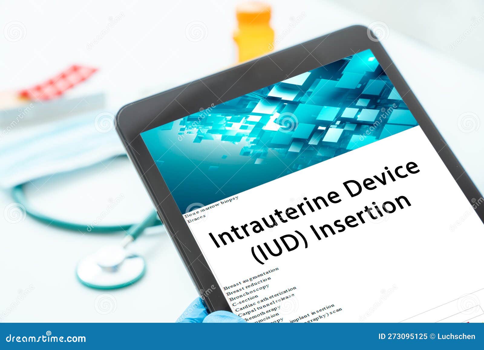 Intrauterine Device Iud Insertion Medical Procedures Inserting A Small T Shaped Device Into