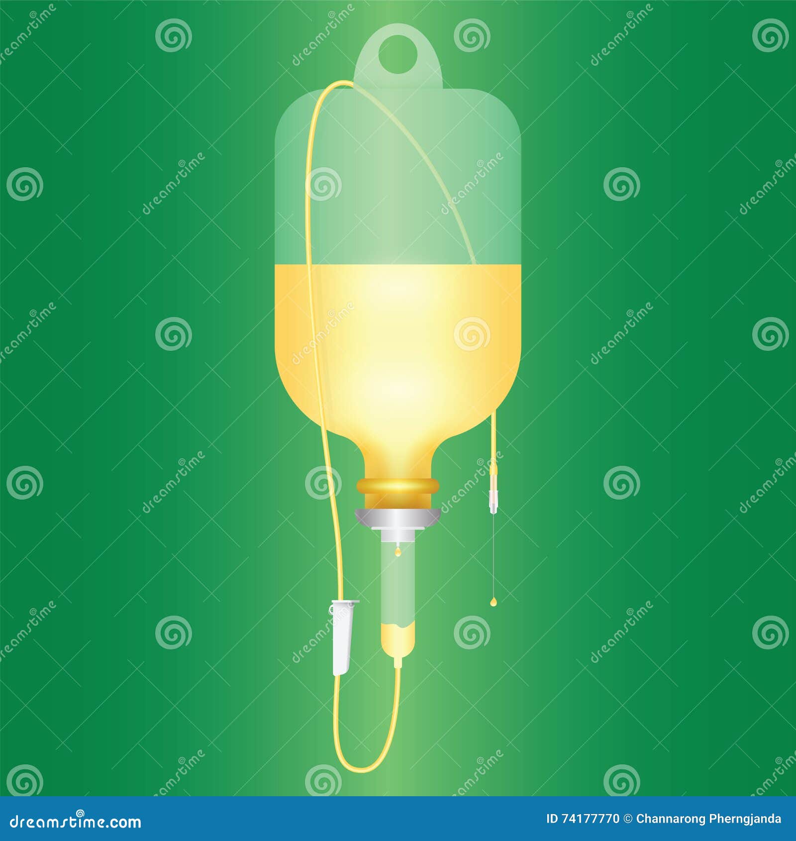 Intravenous Solution For Patient On Green Background Vector ...