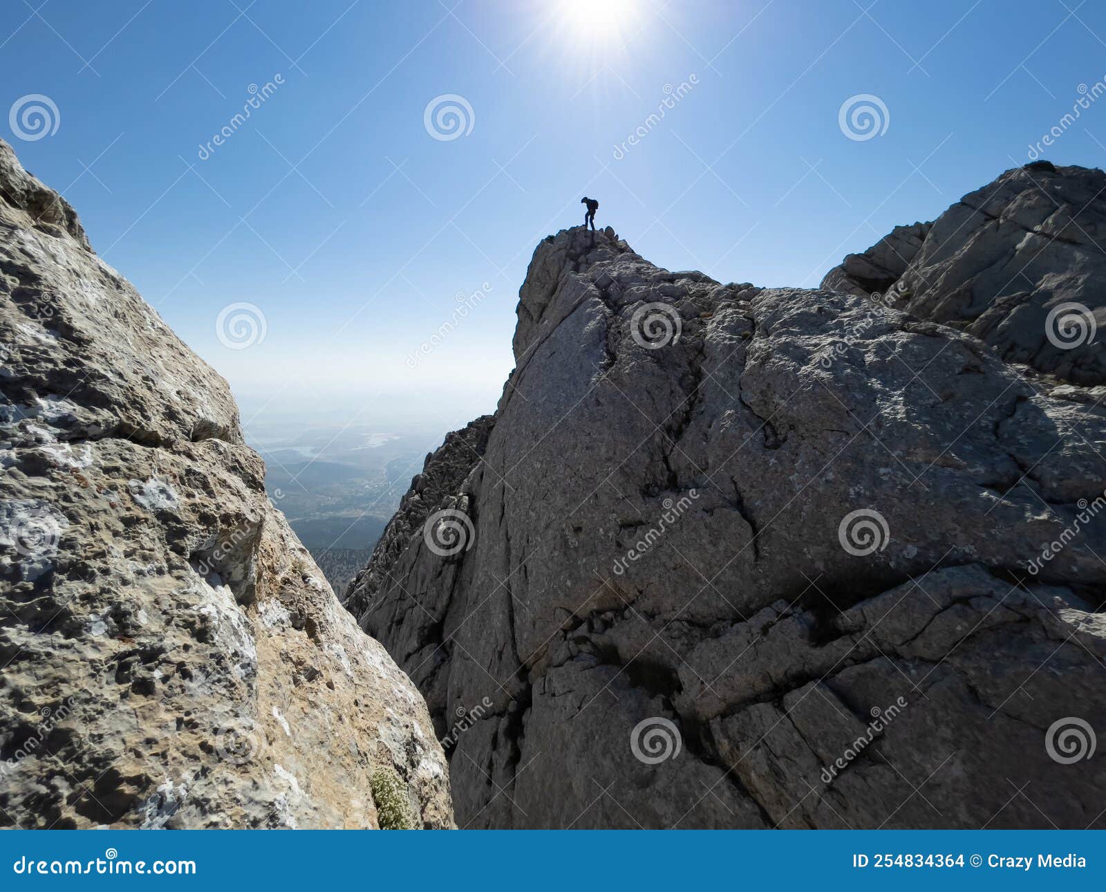 Intrepid and Adventurous Explorer`s Hikes in Wild Mountains Stock Photo ...