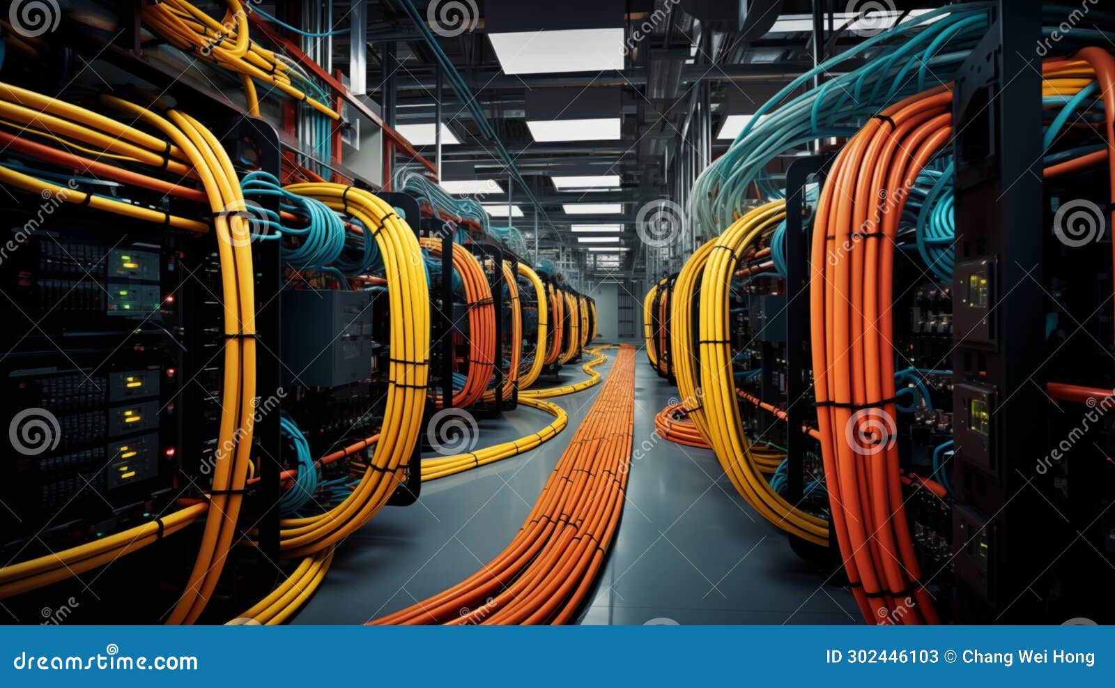 The Intricacies of Technology within a Data Center Stock Illustration ...