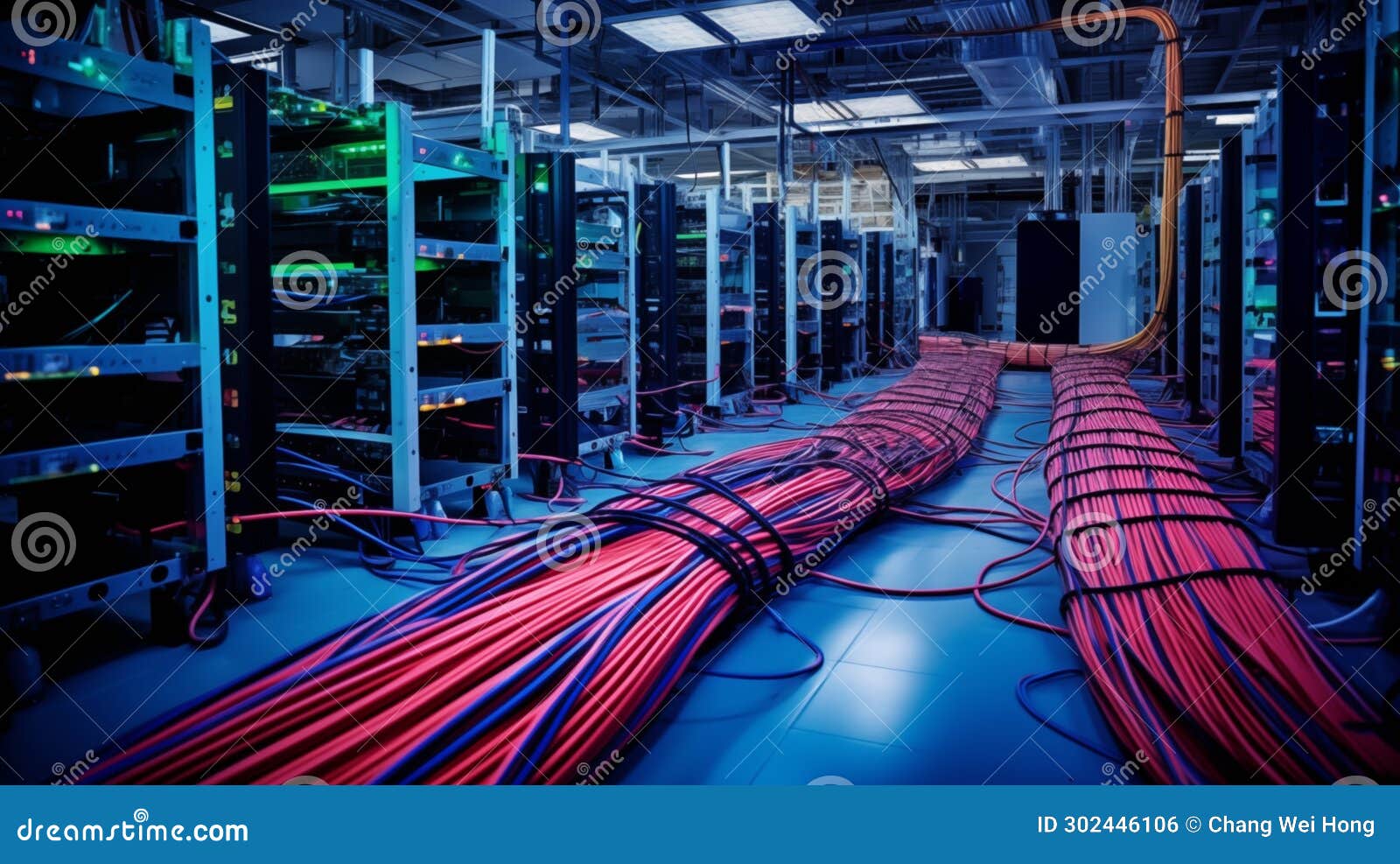 The Intricacies of Technology within a Data Center Stock Illustration ...