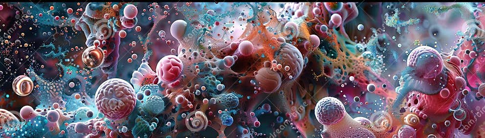 Intricate Abstract Art Representing the Human Microbiome Stock ...