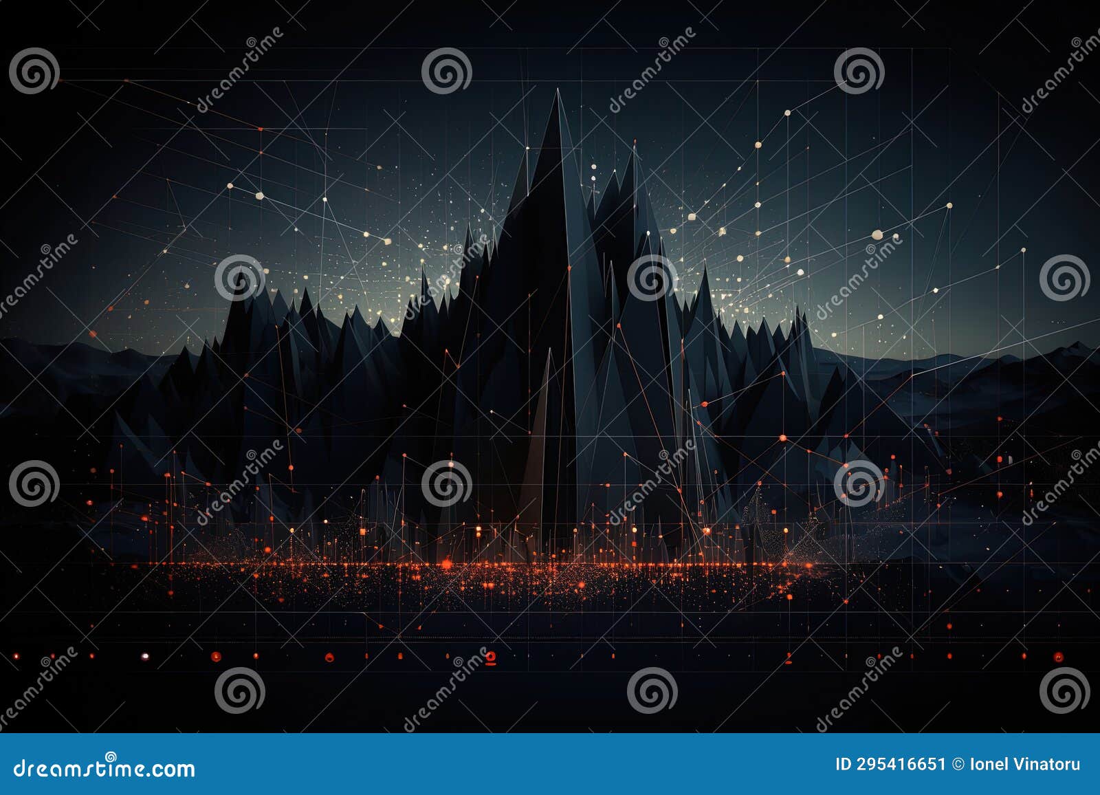 Intricate Abstract Background of Metric Data Interpretations and ...