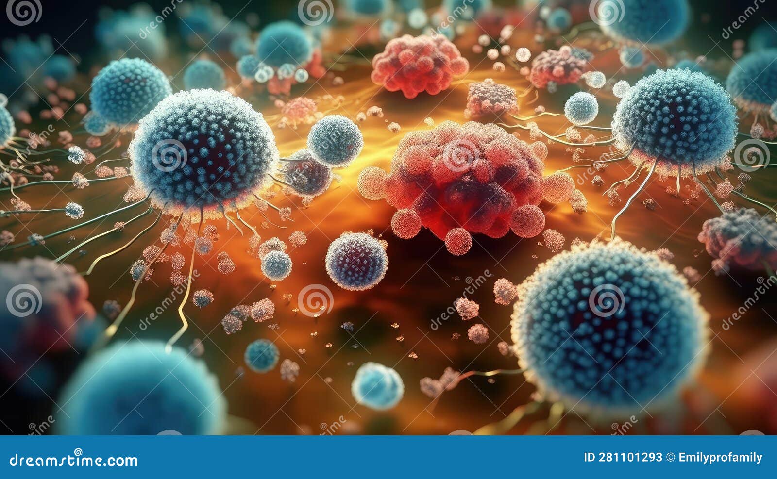 Intricate Abstract Cell Structures Under Microscope Stock Illustration ...