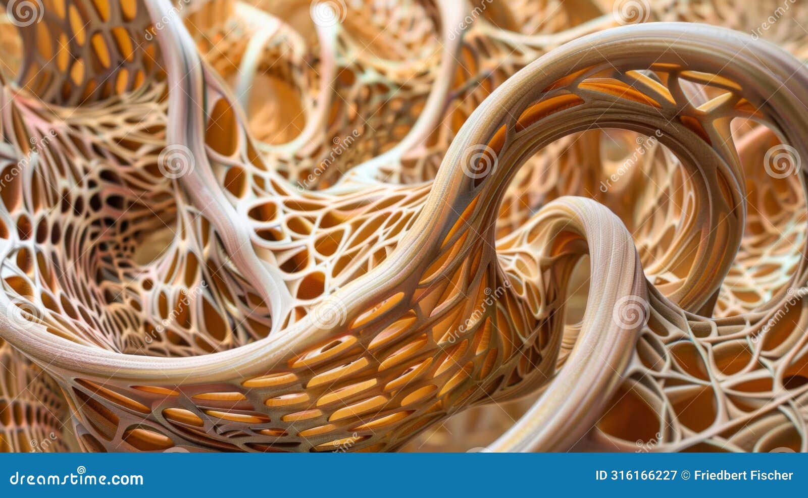 Intricate, Abstract Organic Forms with Detailed Mesh Patterns in ...