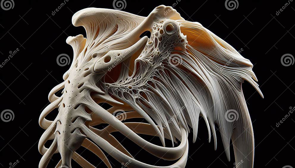 Intricate Anatomy of a Stylized Bone Structure Stock Illustration ...