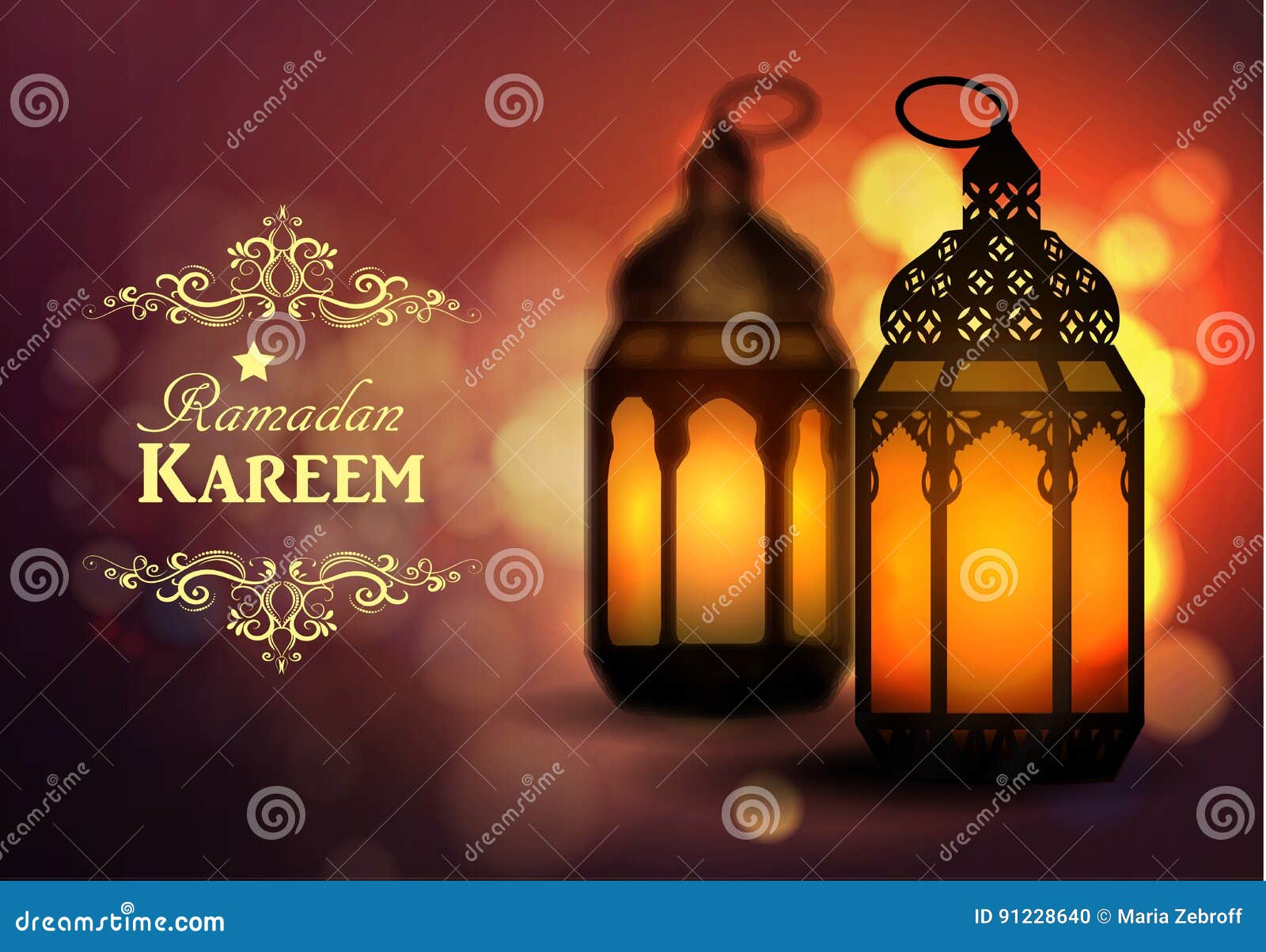 Intricate Arabic lamp stock vector. Illustration of bokeh - 91228640