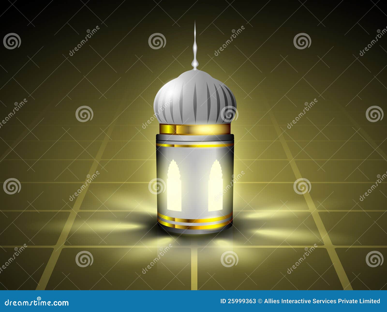 Intricate Arabic Lamp with Lights. Stock Vector - Illustration of ...