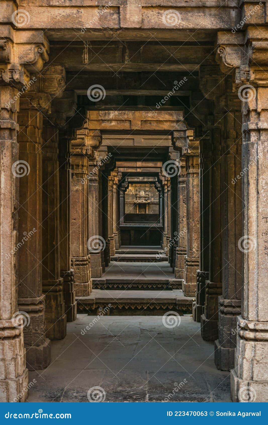 Intricate Architectural Design at the Dada Harir Stepwell Stock Image ...