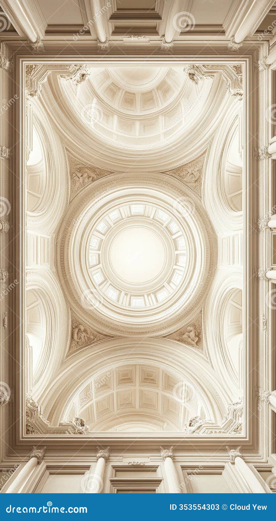 Intricate Architectural Design of Ornate Ceiling with Soft Lighting ...
