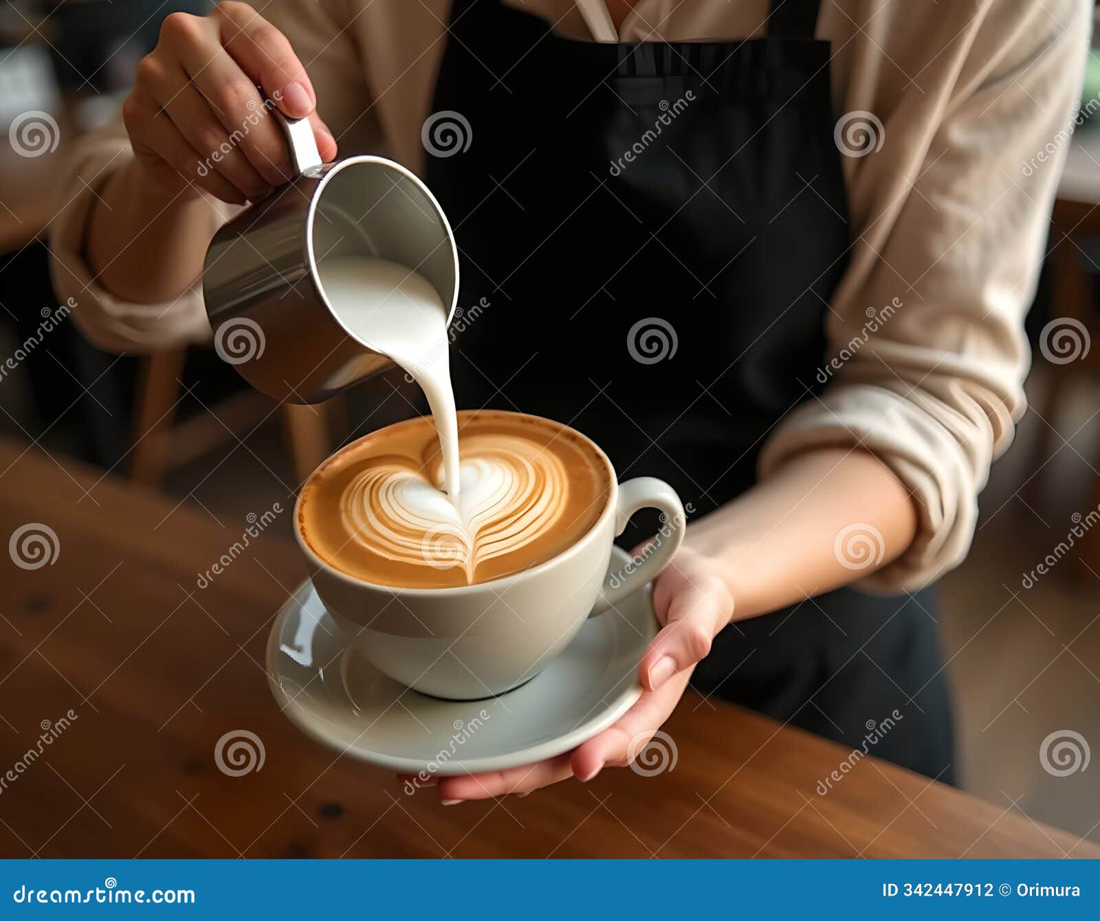 Latte Art Mastery: Crafting Beauty in Every Sip of Coffee Stock ...