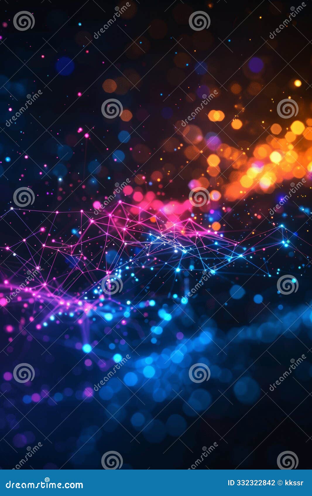 Intricate Big Data Visualization Network with Vibrant Colors on Dark ...
