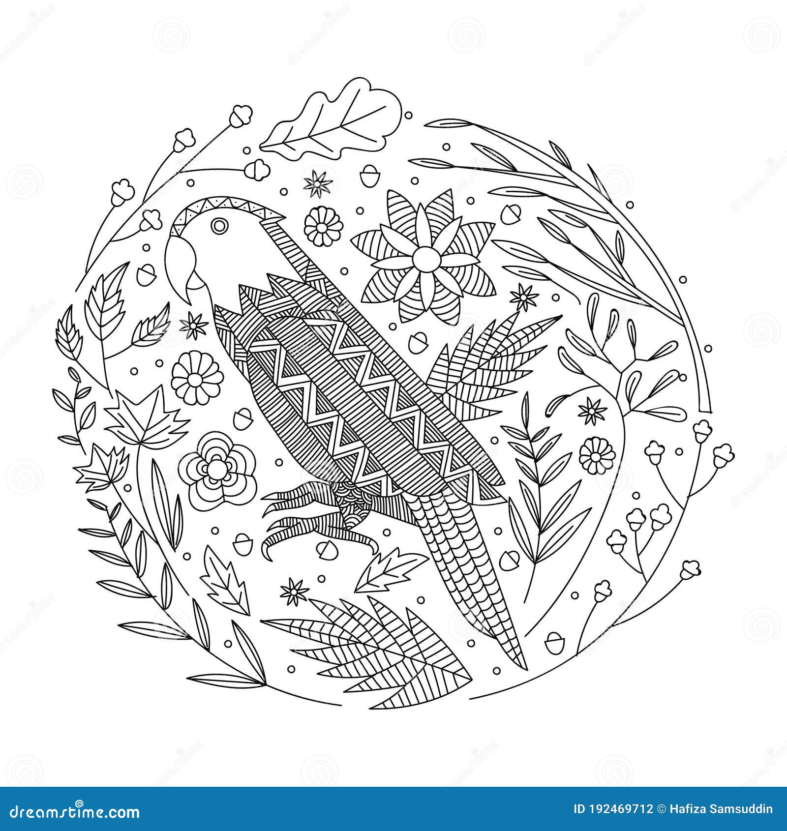 Intricate Bird Design. Vector Illustration Decorative Design Stock ...