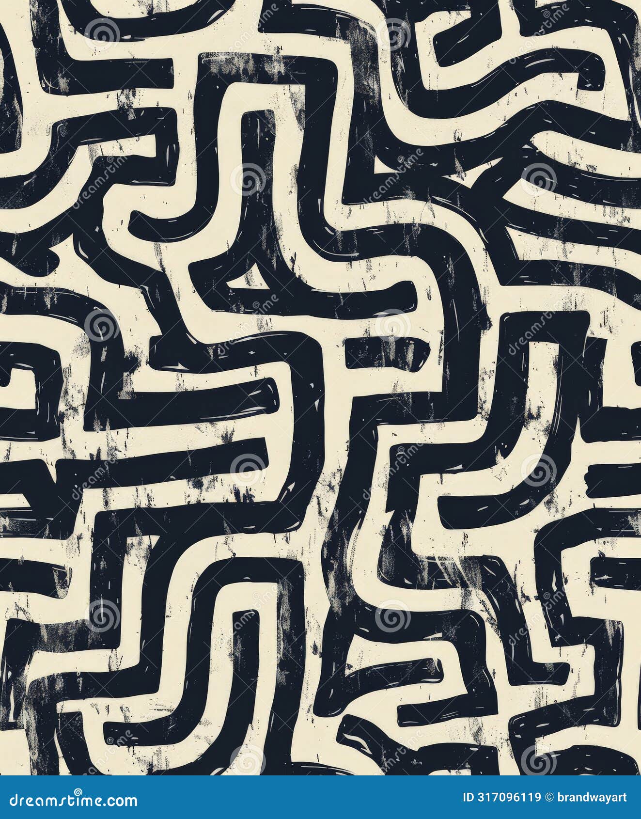 Intricate Black and White Maze Drawing Stock Illustration ...