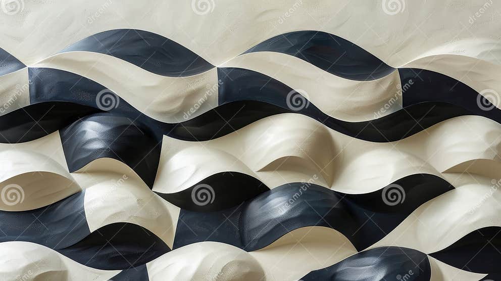 Intricate Black and White Wave Patterns Create a Dynamic Visual Texture Stock Photo - Image of ...