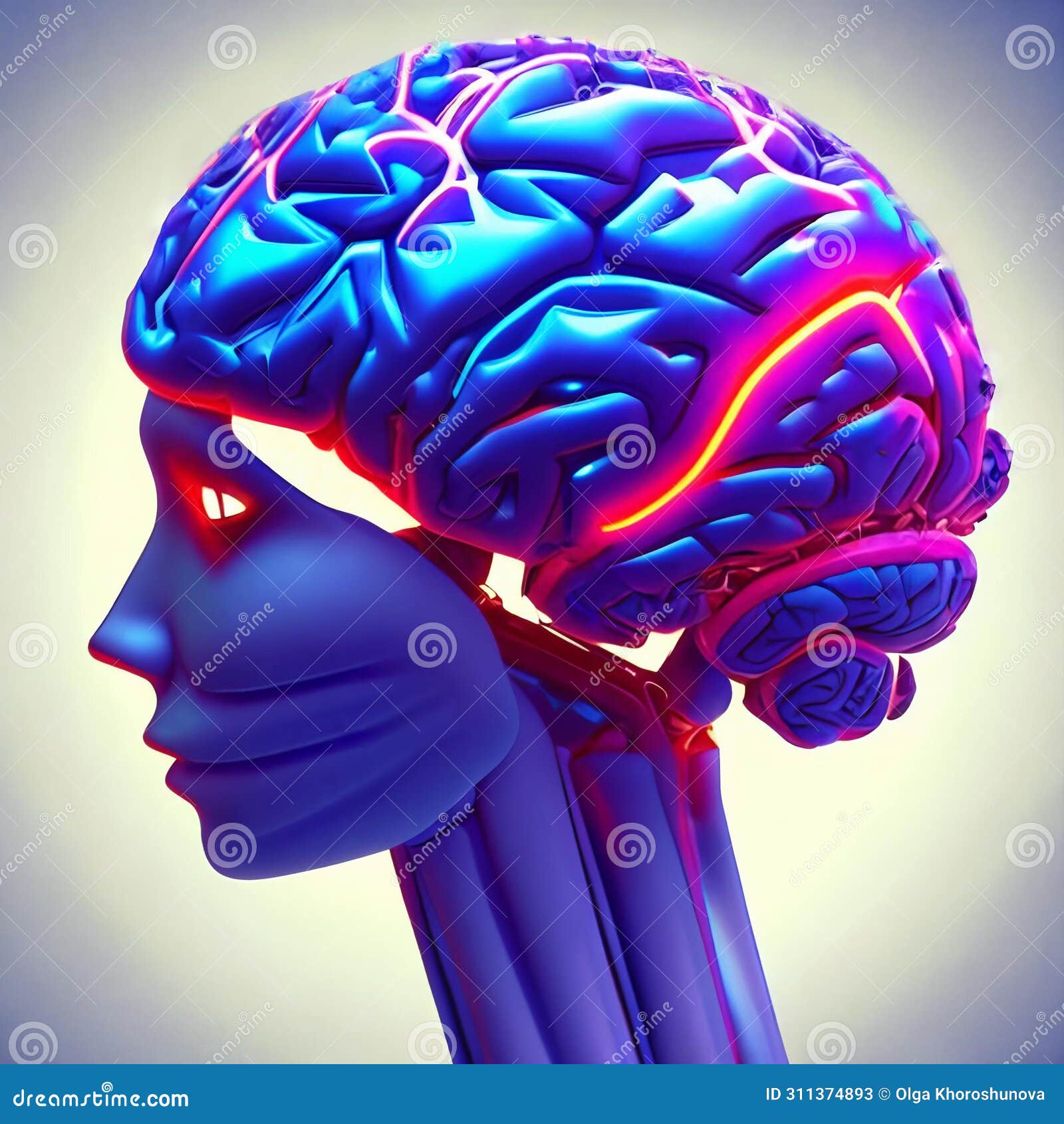 An Intricate Blend of Circuitry, Neurons, and Gears Forms a Stylized ...