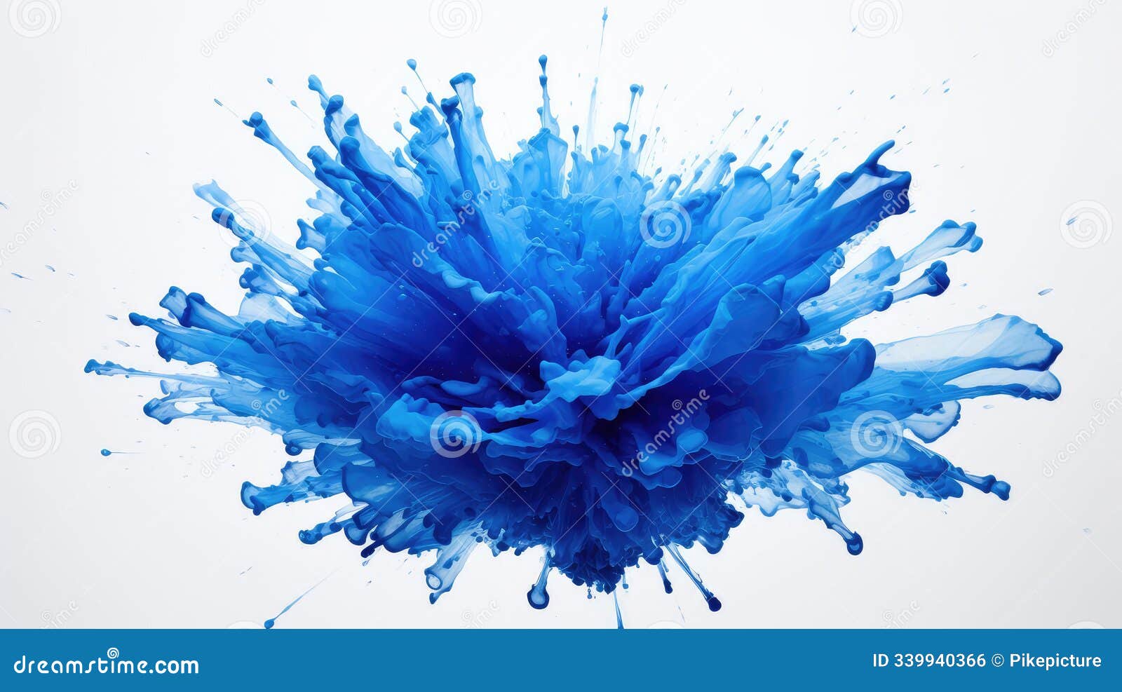 Intricate Blue Explosion White Background Stock Illustration ...