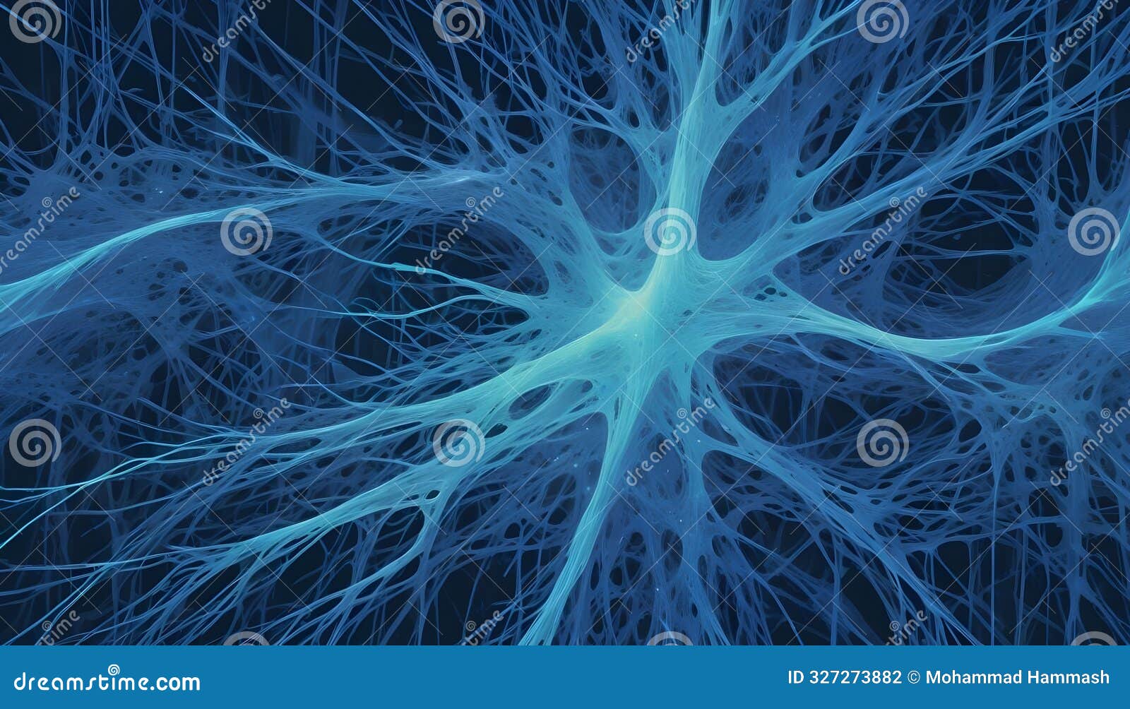 Intricate, Blue Neuron Cell with Branching Dendrites and Axons ...