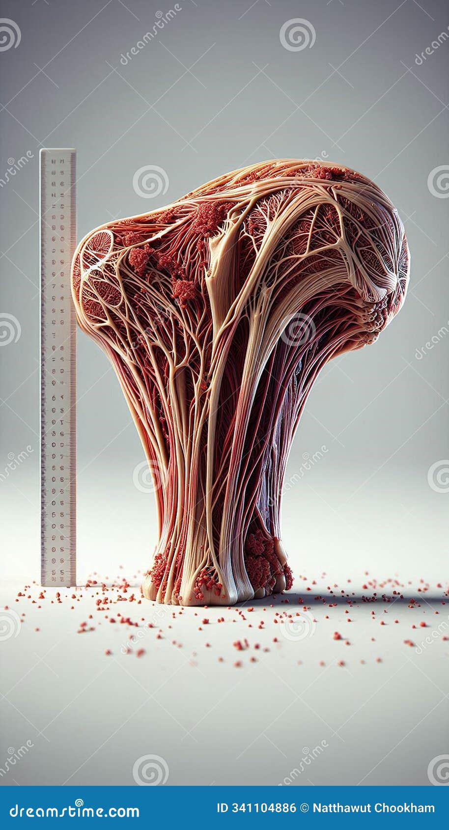 Intricate Bone Structure with Ruler for Scale Stock Illustration ...