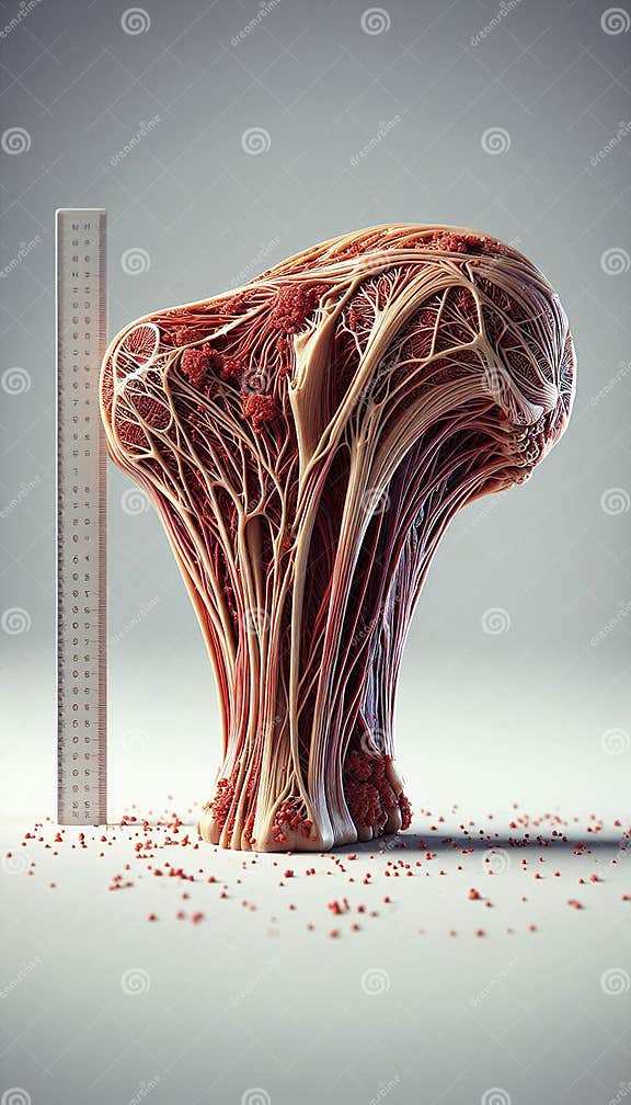 Intricate Bone Structure with Ruler for Scale Stock Illustration ...