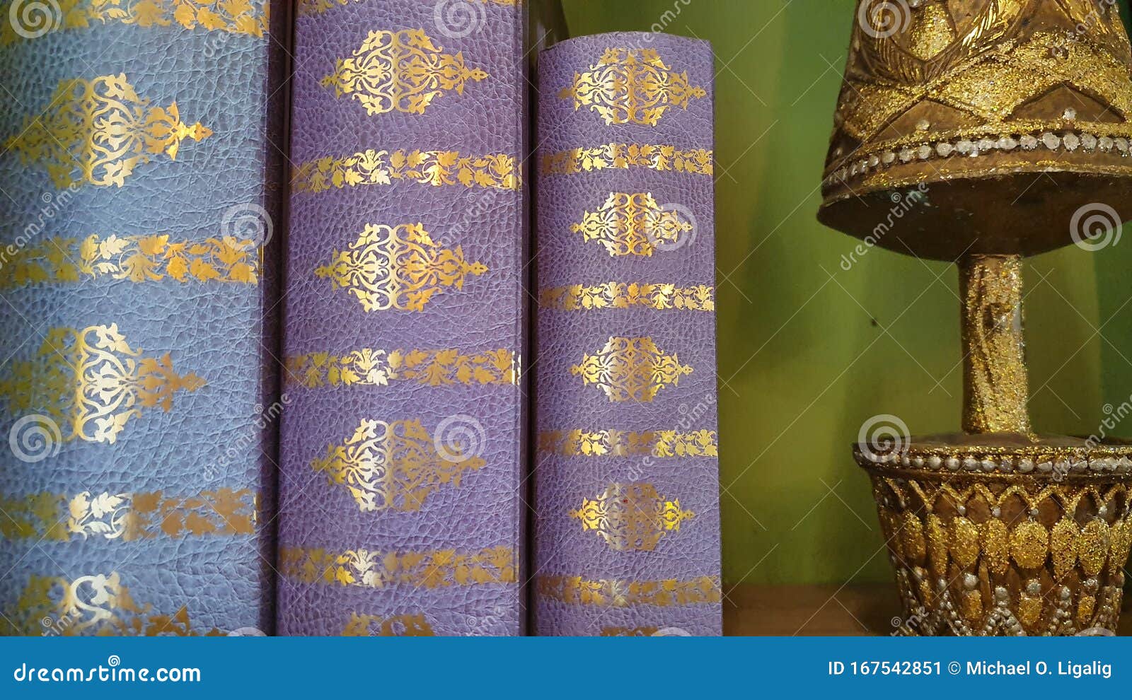 Books with Covers Laminated in Gold Stock Image - Image of interior ...