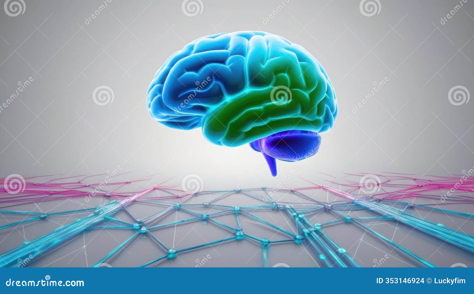 Intricate Brain Design Intertwined with Colorful Wires and Cables ...