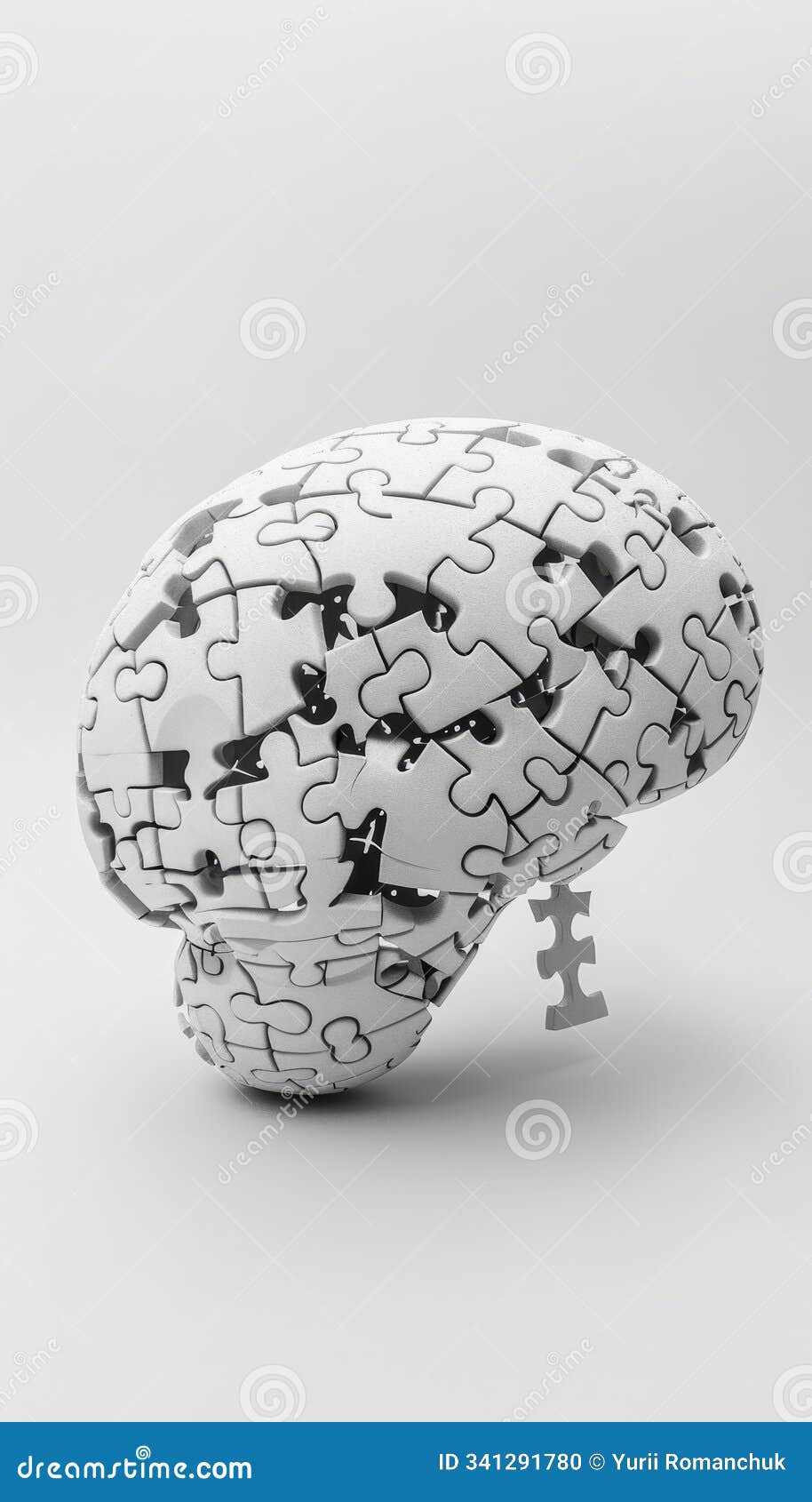 Intricate Brain Made of Interlocking Puzzle Pieces Symbolizing ...