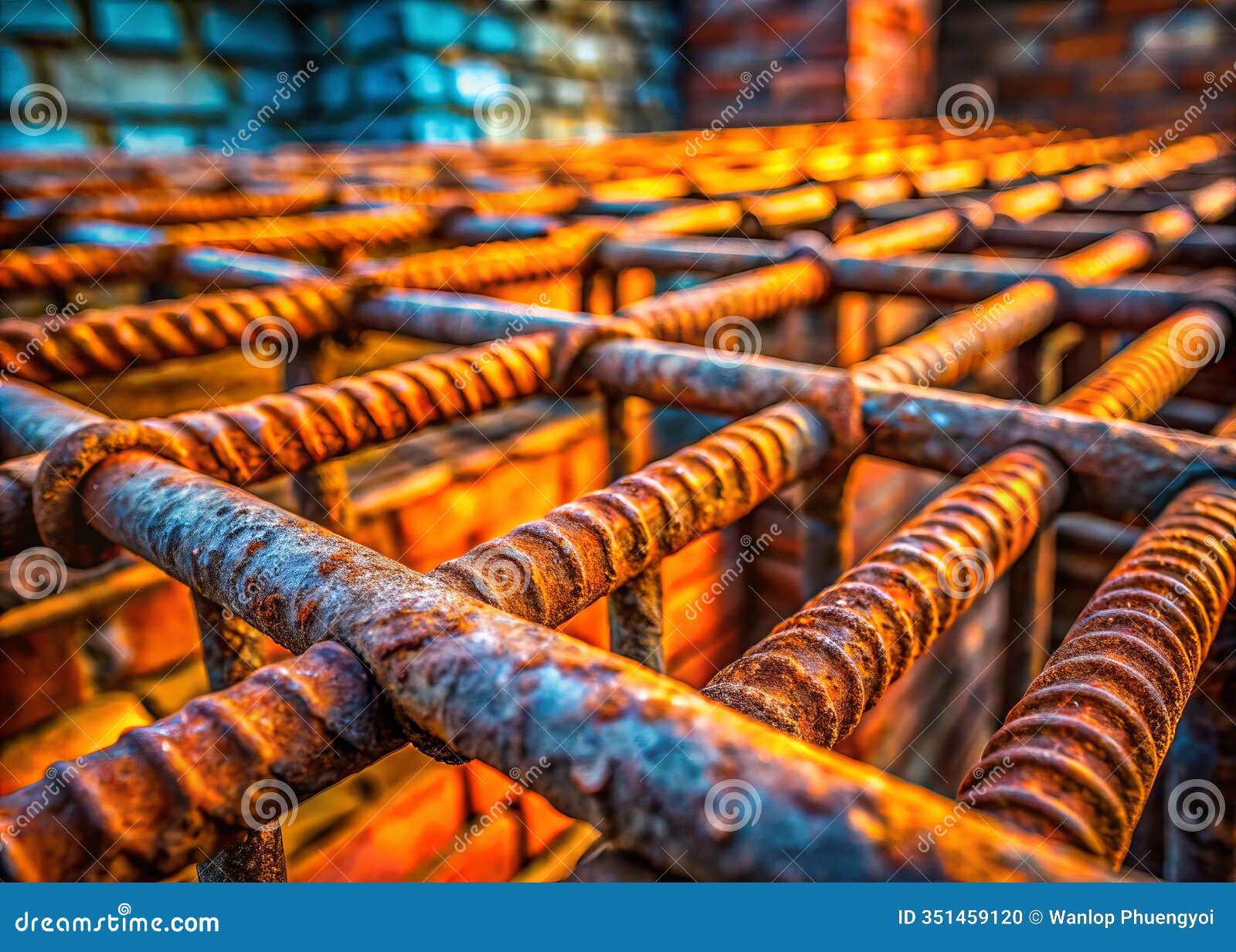 Intricate Brickwork a Detailed Macro View of Interlocking Bricks Steel ...