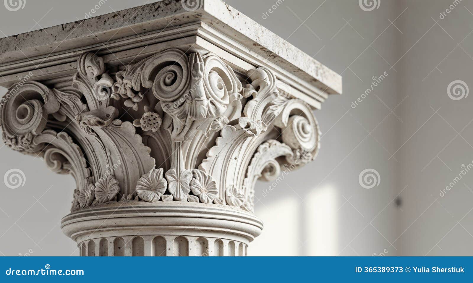 Papyrus Column With A Bud Capital And Reliefs With Egyptian Hieroglyphs ...