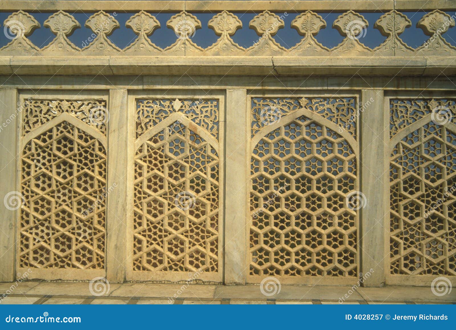 Intricate Carved White Marble Screen Stock Image - Image of white ...