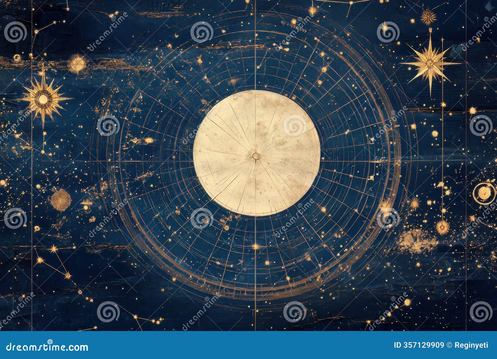 Intricate Celestial Map Featuring Constellations in Realistic Style ...