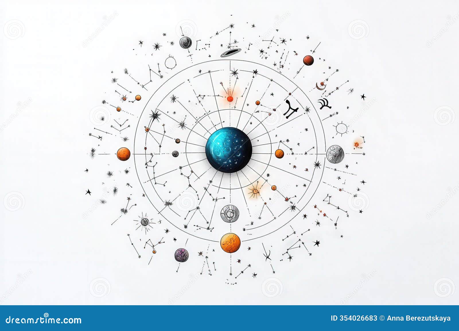 Intricate Celestial Map With Golden Constellations And Cosmic Patterns ...