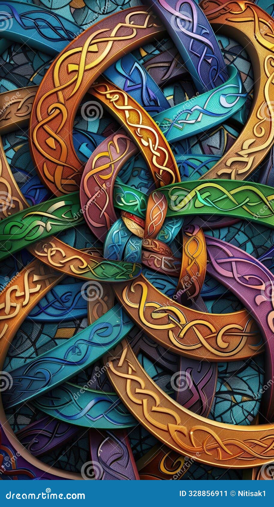 Intricate Celtic Vector Seamless Pattern. Monochrome Ornamental ...