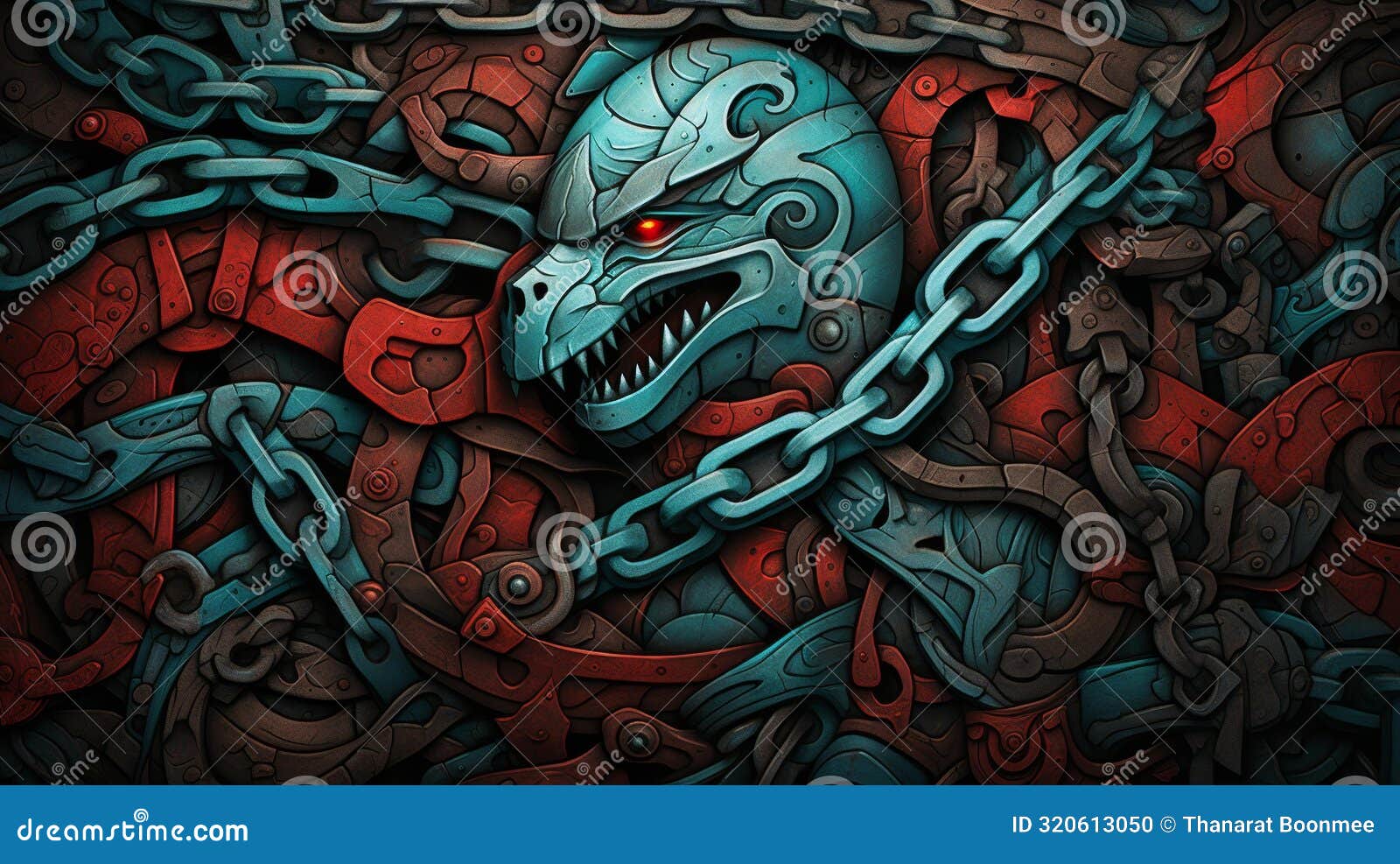 Intricate Chain Link Design with Rich Tones and Complex Patterns. High ...