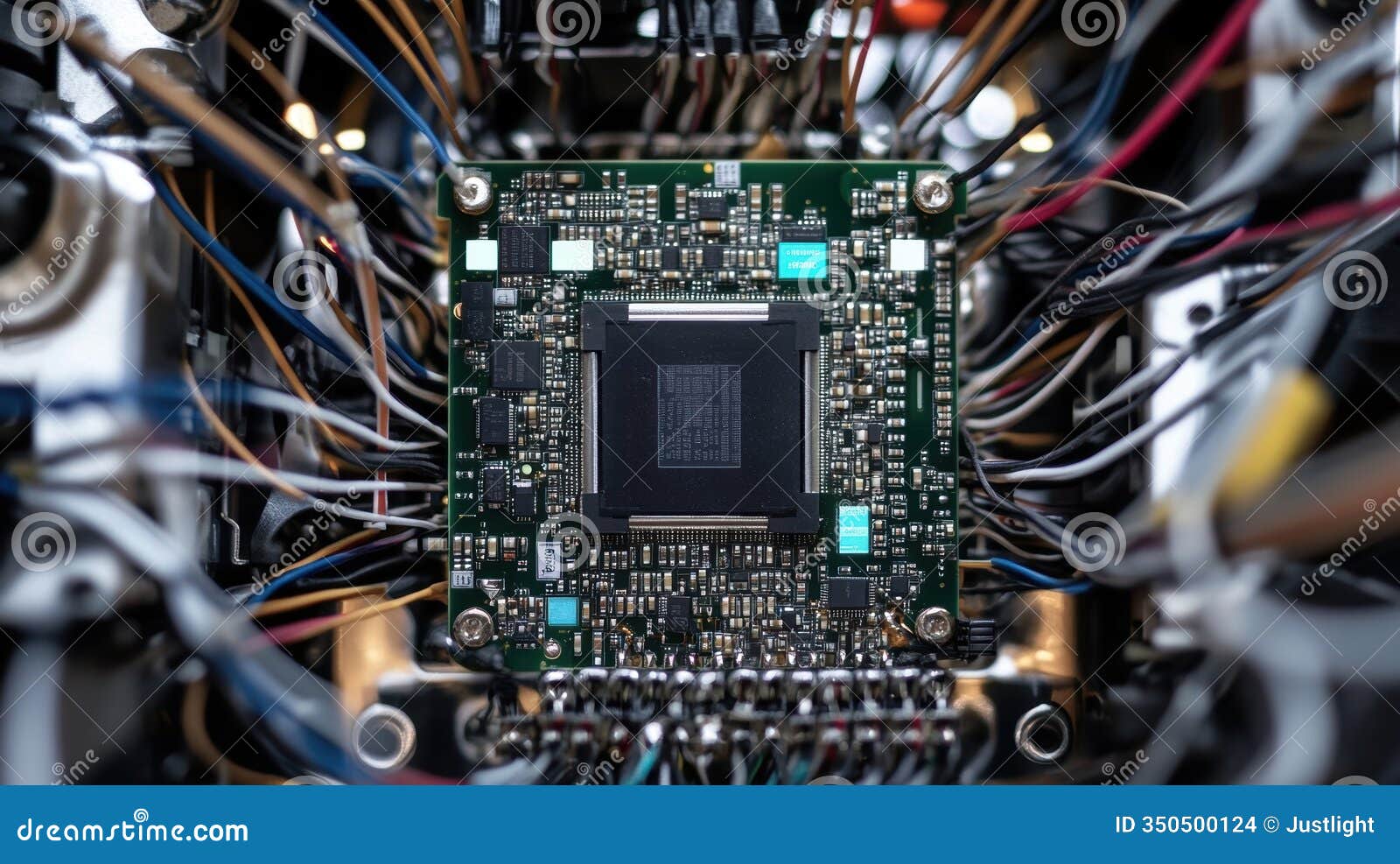 An Intricate Circuit Board Featuring a Machine Learning Chip Surrounded ...