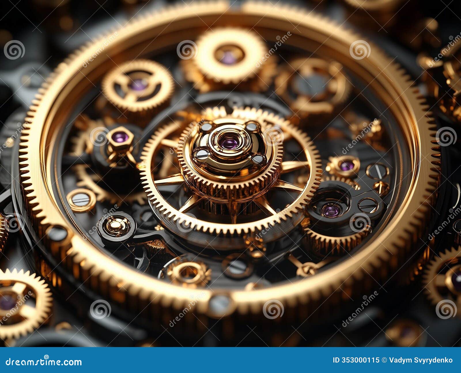 Intricate Clock Gears Mechanism Stock Illustration - Illustration of ...